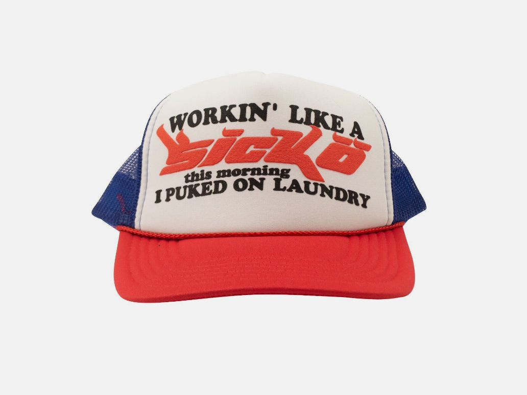 SICKO Red White & Blue Working Like a Sicko Trucker Hat – Premier Hype