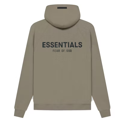 Fear of God Essentials Pullover Hoodie Applique Logo Olive/Khaki ...